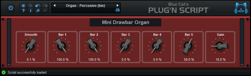 Blue Cat S Plug N Script Write Your Own Virtual Instruments Included Drawbar Organ Example