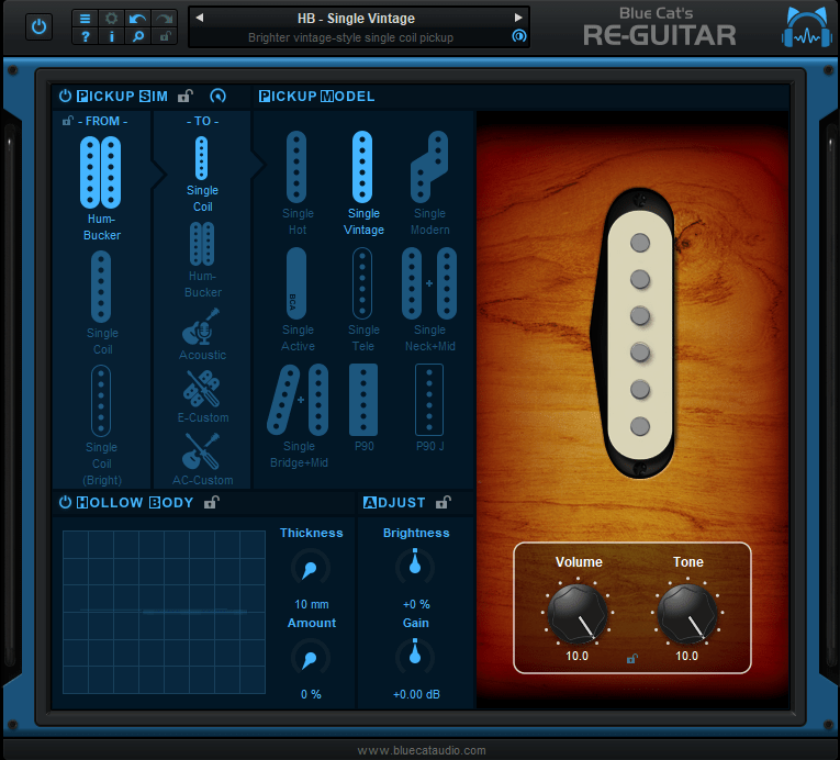 Blue Cat's Re-Guitar - Transform dual coil pickups into single coil ...